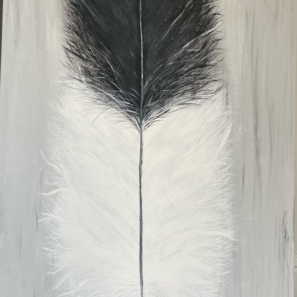 Art | Custom Hand Painted Feathers On Canvas Sizes 24x36 | Poshmark